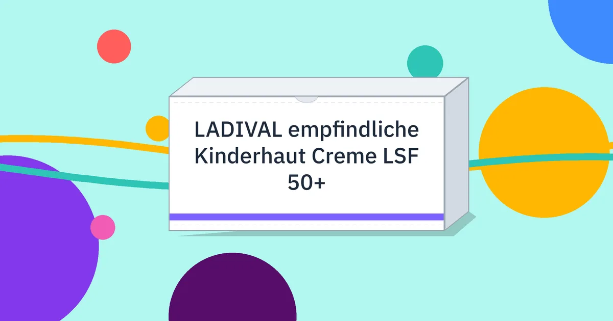Symbolbild: Packung mit der Aufschrift LADIVAL empfindliche Kinderhaut Creme LSF 50+ (PZN 19362711) – Verfügbarkeit und Bezug in Apotheken in Frankfurt am Main
