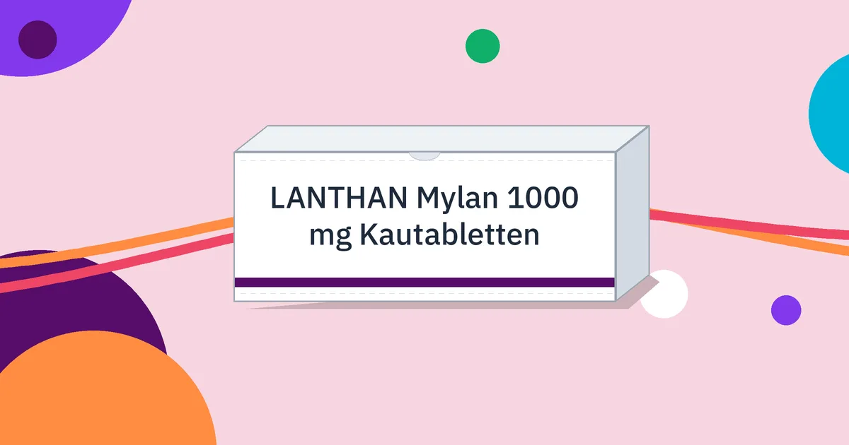 Symbolbild: Packung mit der Aufschrift LANTHAN Mylan 1000 mg Kautabletten (PZN 17167810) – Verfügbarkeit und Bezug in Apotheken in Frankfurt am Main
