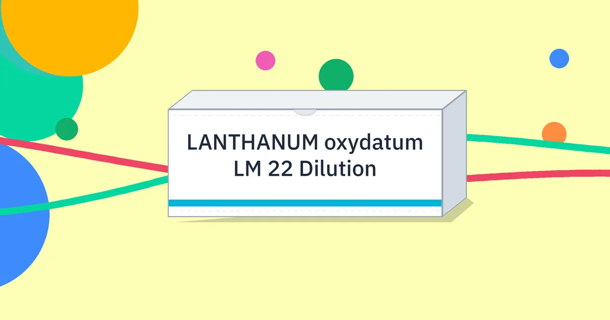 Symbolbild: Packung mit der Aufschrift LANTHANUM oxydatum LM 22 Dilution (PZN 13522332) – Verfügbarkeit und Bezug in Apotheken in Frankfurt am Main