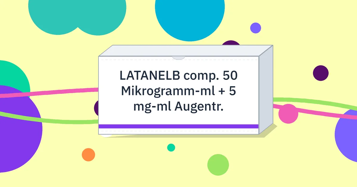Symbolbild: Packung mit der Aufschrift LATANELB comp. 50 Mikrogramm-ml + 5 mg-ml Augentr. (PZN 19068779) – Verfügbarkeit und Bezug in Apotheken in Frankfurt am Main
