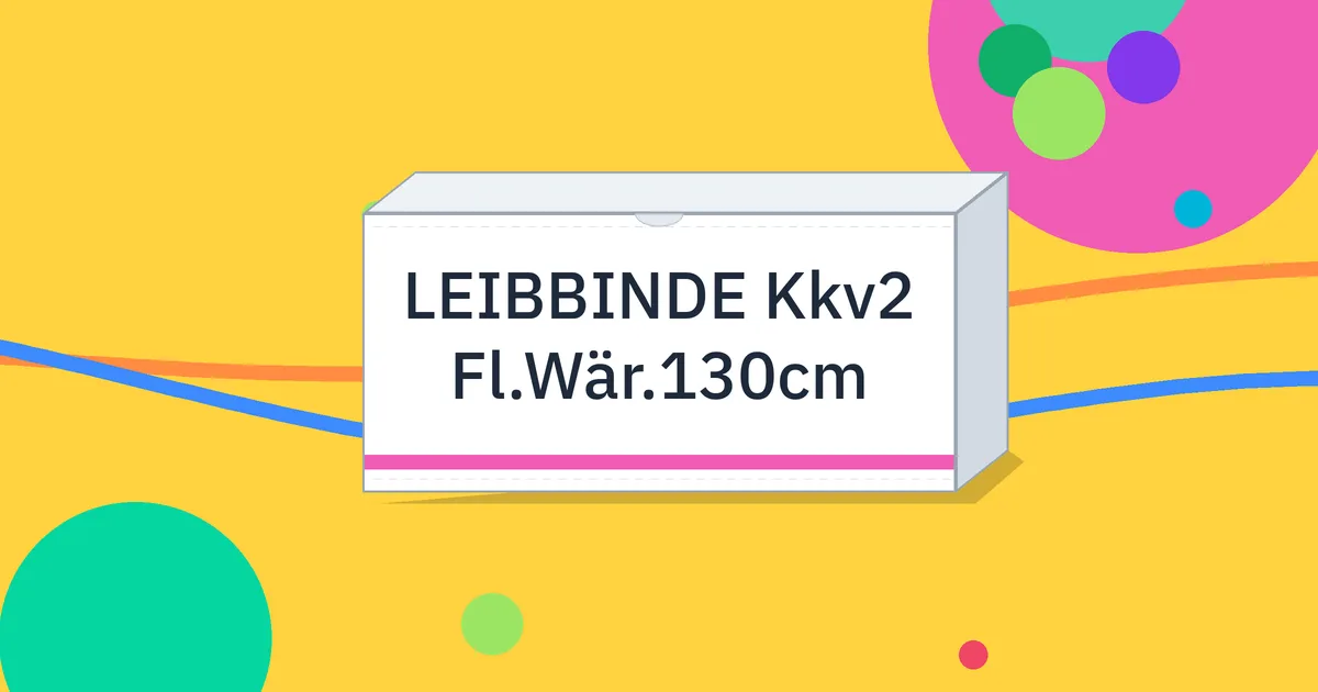 Symbolbild: Packung mit der Aufschrift LEIBBINDE Kkv2 Fl.Wär.130cm (PZN 01731852) – Verfügbarkeit und Bezug in Apotheken in Frankfurt am Main