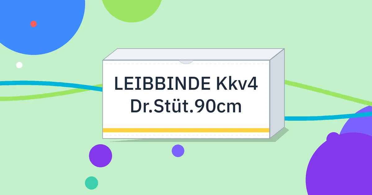 Symbolbild: Packung mit der Aufschrift LEIBBINDE Kkv4 Dr.Stüt.90cm (PZN 01732047) – Verfügbarkeit und Bezug in Apotheken in Frankfurt am Main