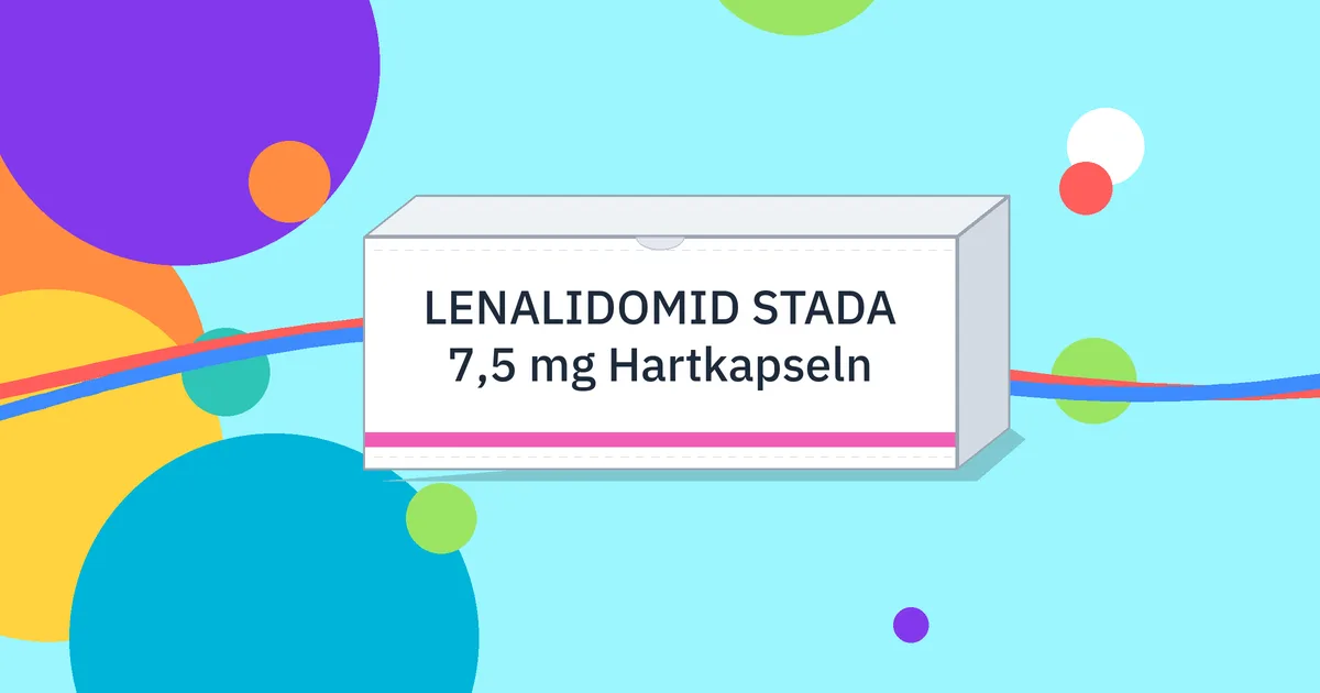 Symbolbild: Packung mit der Aufschrift LENALIDOMID STADA 7,5 mg Hartkapseln (PZN 17168198) – Verfügbarkeit und Bezug in Apotheken in Frankfurt am Main