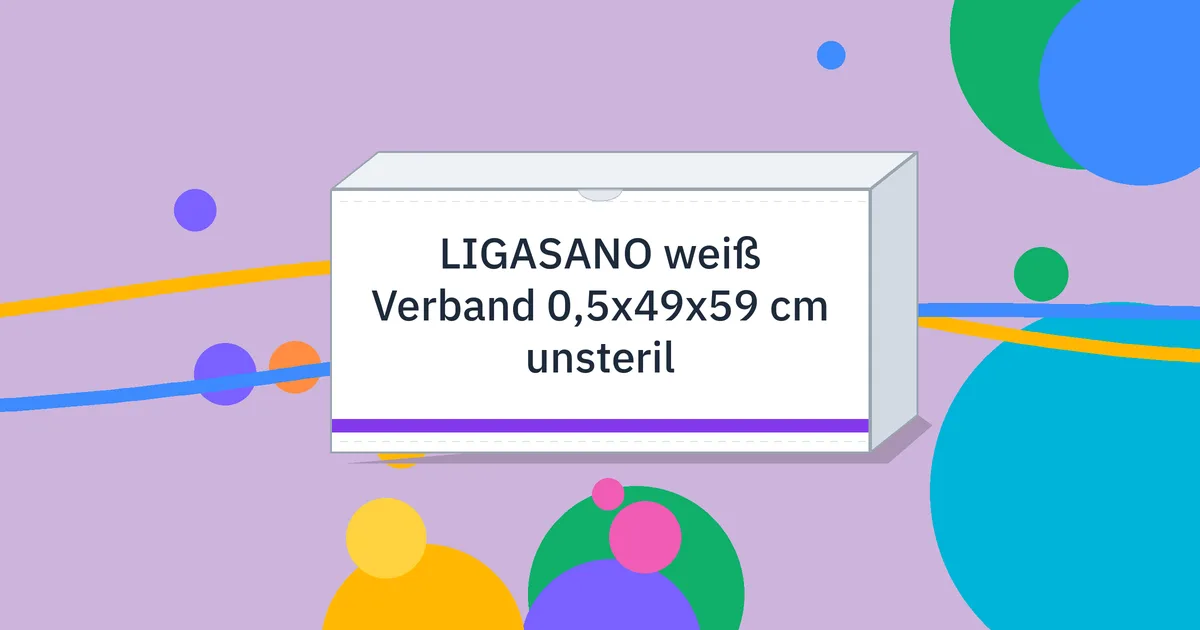 Symbolbild: Packung mit der Aufschrift LIGASANO weiß Verband 0,5x49x59 cm unsteril (PZN 17250706) – Verfügbarkeit und Bezug in Apotheken in Frankfurt am Main