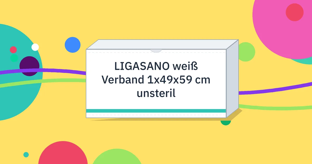 Symbolbild: Packung mit der Aufschrift LIGASANO weiß Verband 1x49x59 cm unsteril (PZN 17250681) – Verfügbarkeit und Bezug in Apotheken in Frankfurt am Main