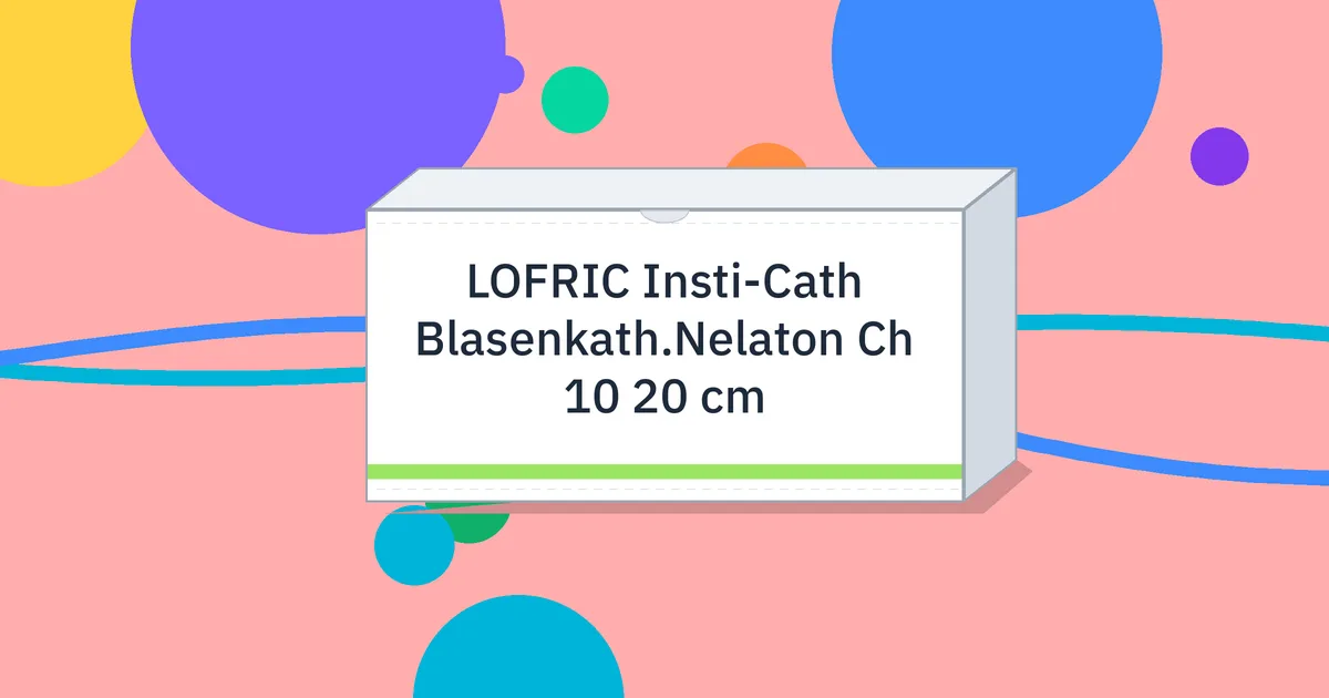 Symbolbild: Packung mit der Aufschrift LOFRIC Insti-Cath Blasenkath.Nelaton Ch 10 20 cm (PZN 15630592) – Verfügbarkeit und Bezug in Apotheken in Frankfurt am Main
