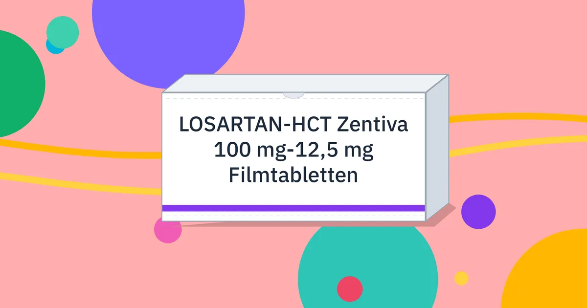 Symbolbild: Packung mit der Aufschrift LOSARTAN-HCT Zentiva 100 mg-12,5 mg Filmtabletten (PZN 16222524) – Verfügbarkeit und Bezug in Apotheken in Frankfurt am Main