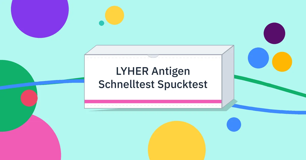 Symbolbild: Packung mit der Aufschrift LYHER Antigen Schnelltest Spucktest (PZN 17257068) – Verfügbarkeit und Bezug in Apotheken in Frankfurt am Main