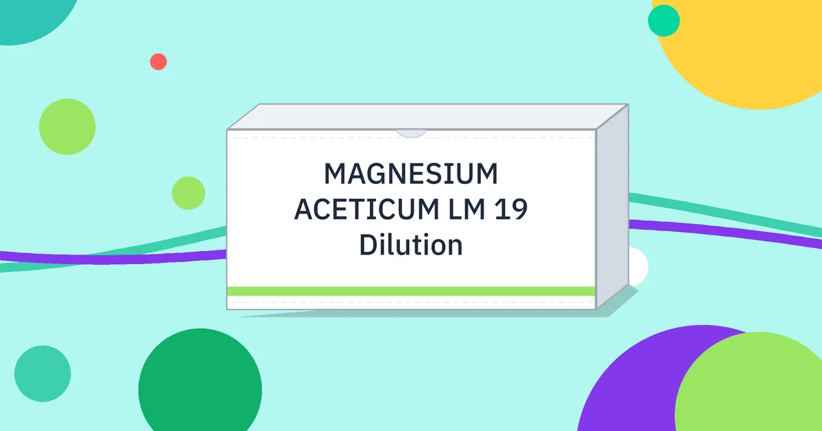 Symbolbild: Packung mit der Aufschrift MAGNESIUM ACETICUM LM 19 Dilution (PZN 12935724) – Verfügbarkeit und Bezug in Apotheken in Frankfurt am Main