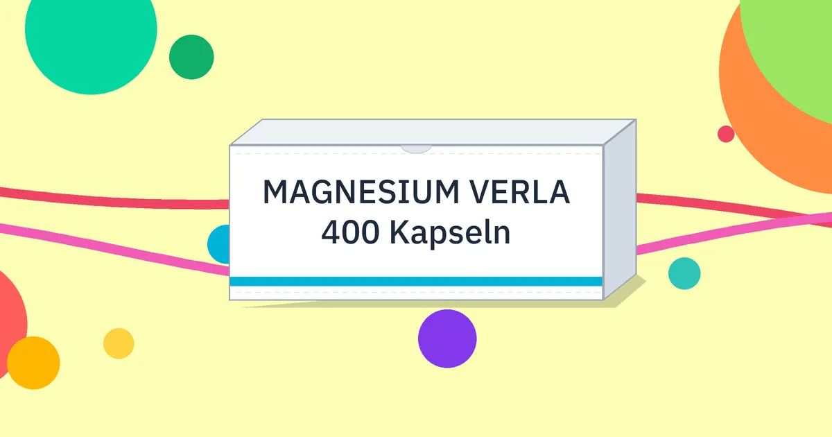 Symbolbild: Packung mit der Aufschrift MAGNESIUM VERLA 400 Kapseln (PZN 18773406) – Verfügbarkeit und Bezug in Apotheken in Frankfurt am Main