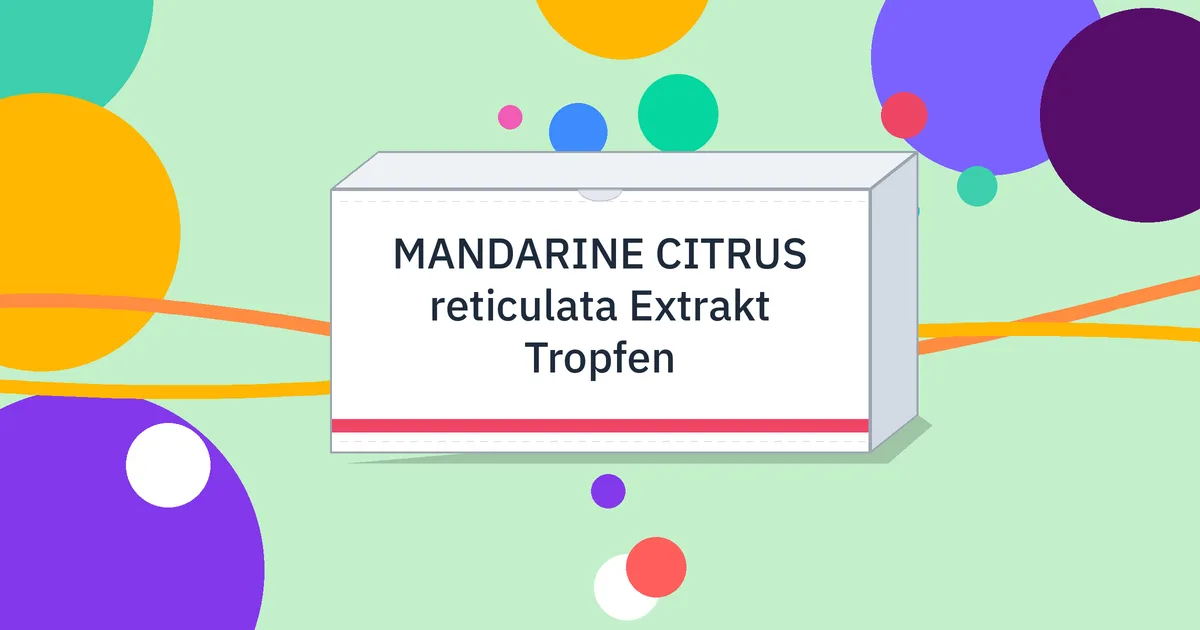 Symbolbild: Packung mit der Aufschrift MANDARINE CITRUS reticulata Extrakt Tropfen (PZN 20211526) – Verfügbarkeit und Bezug in Apotheken in Frankfurt am Main