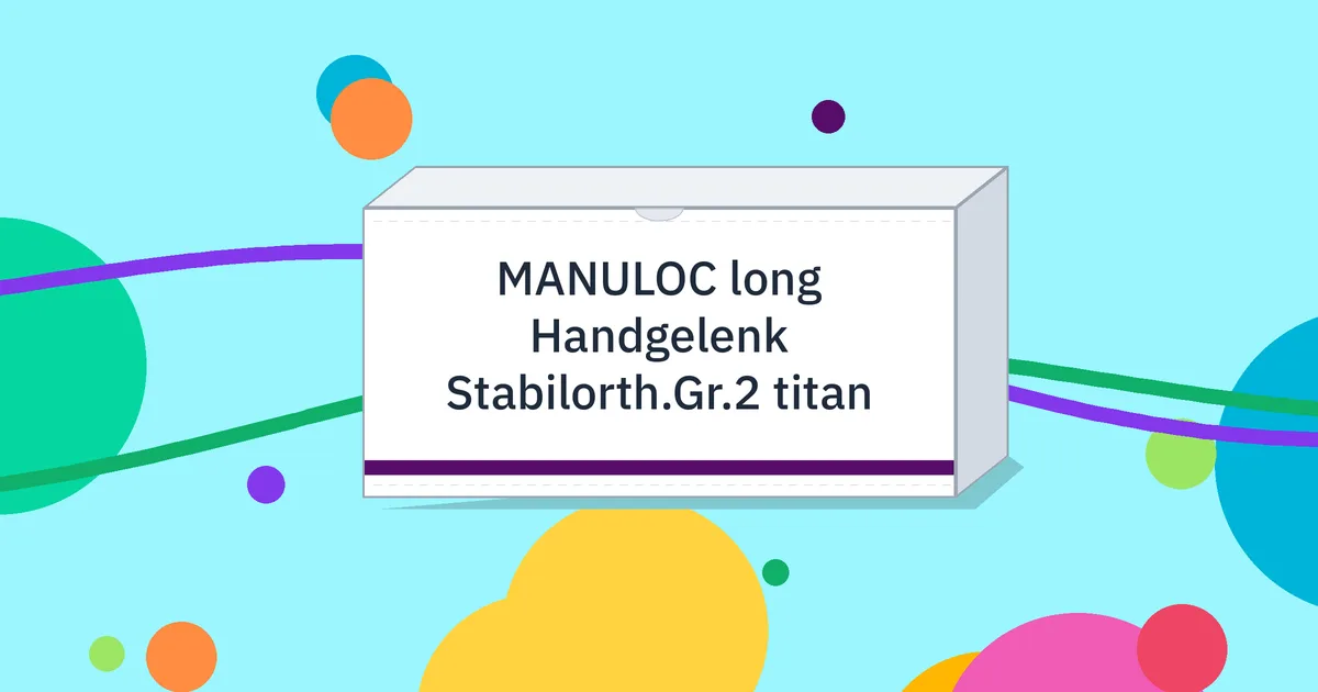 Symbolbild: Packung mit der Aufschrift MANULOC long Handgelenk Stabilorth.Gr.2 titan (PZN 11028295) – Verfügbarkeit und Bezug in Apotheken in Frankfurt am Main