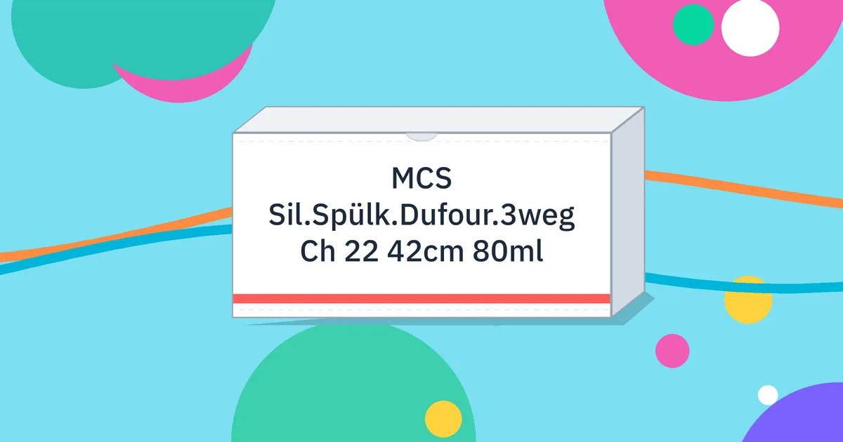 Symbolbild: Packung mit der Aufschrift MCS Sil.Spülk.Dufour.3weg Ch 22 42cm 80ml (PZN 04802908) – Verfügbarkeit und Bezug in Apotheken in Frankfurt am Main