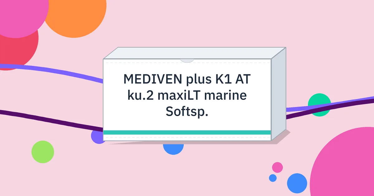 Symbolbild: Packung mit der Aufschrift MEDIVEN plus K1 AT ku.2 maxiLT marine Softsp. (PZN 15068676) – Verfügbarkeit und Bezug in Apotheken in Frankfurt am Main