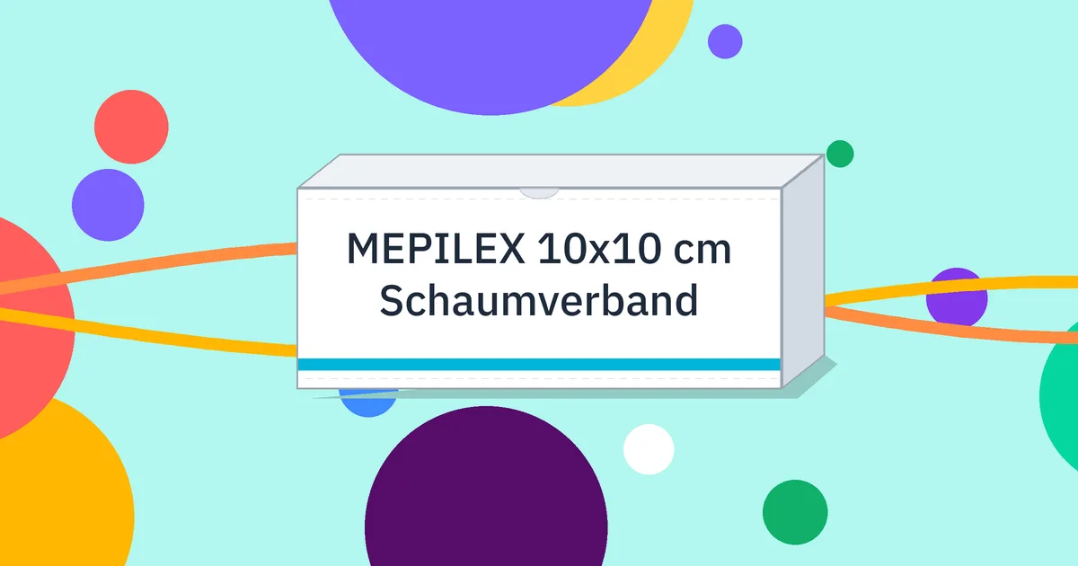 Symbolbild: Packung mit der Aufschrift MEPILEX 10x10 cm Schaumverband (PZN 18034784) – Verfügbarkeit und Bezug in Apotheken in Frankfurt am Main