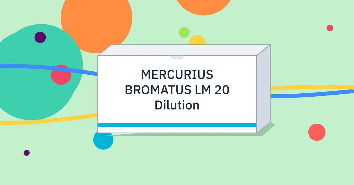 Symbolbild: Packung mit der Aufschrift MERCURIUS BROMATUS LM 20 Dilution (PZN 12949123) – Verfügbarkeit und Bezug in Apotheken in Frankfurt am Main