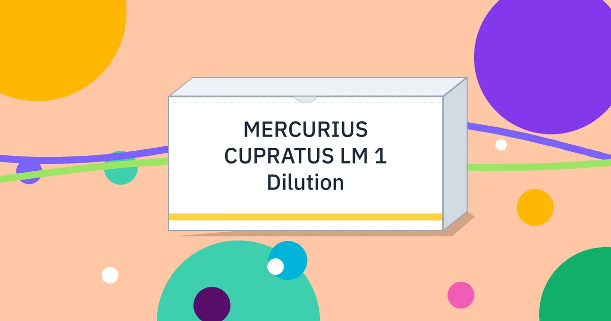 Symbolbild: Packung mit der Aufschrift MERCURIUS CUPRATUS LM 1 Dilution (PZN 12950250) – Verfügbarkeit und Bezug in Apotheken in Frankfurt am Main