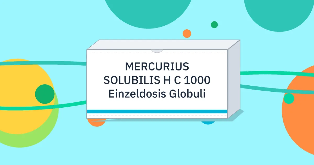 Symbolbild: Packung mit der Aufschrift MERCURIUS SOLUBILIS H C 1000 Einzeldosis Globuli (PZN 03034488) – Verfügbarkeit und Bezug in Apotheken in Frankfurt am Main