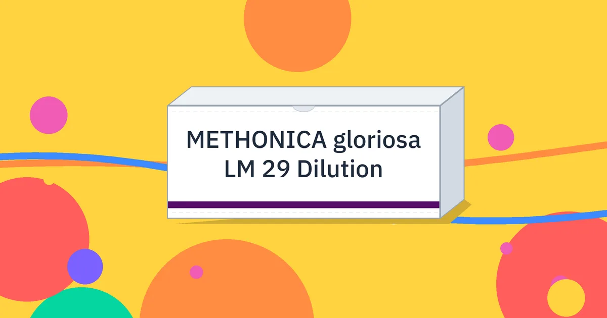 Symbolbild: Packung mit der Aufschrift METHONICA gloriosa LM 29 Dilution (PZN 13606750) – Verfügbarkeit und Bezug in Apotheken in Frankfurt am Main