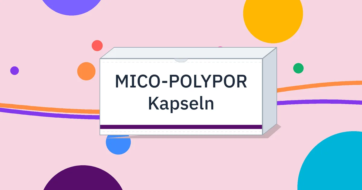 Symbolbild: Packung mit der Aufschrift MICO-POLYPOR Kapseln (PZN 15306118) – Verfügbarkeit und Bezug in Apotheken in Frankfurt am Main