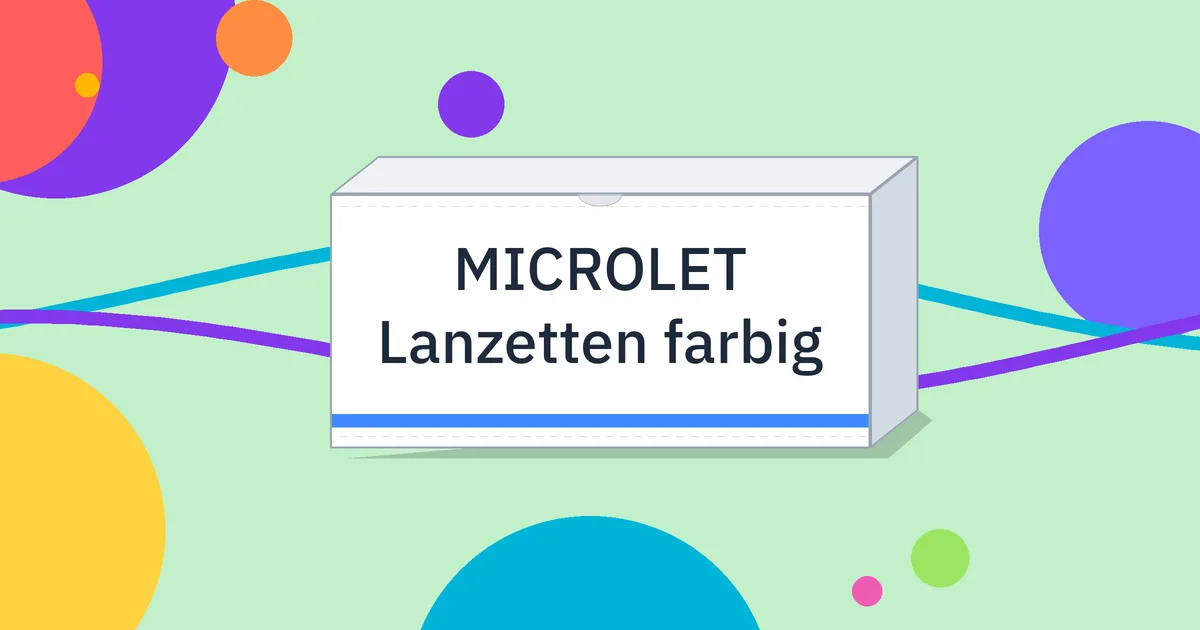 Symbolbild: Packung mit der Aufschrift MICROLET Lanzetten farbig (PZN 12772972) – Verfügbarkeit und Bezug in Apotheken in Frankfurt am Main