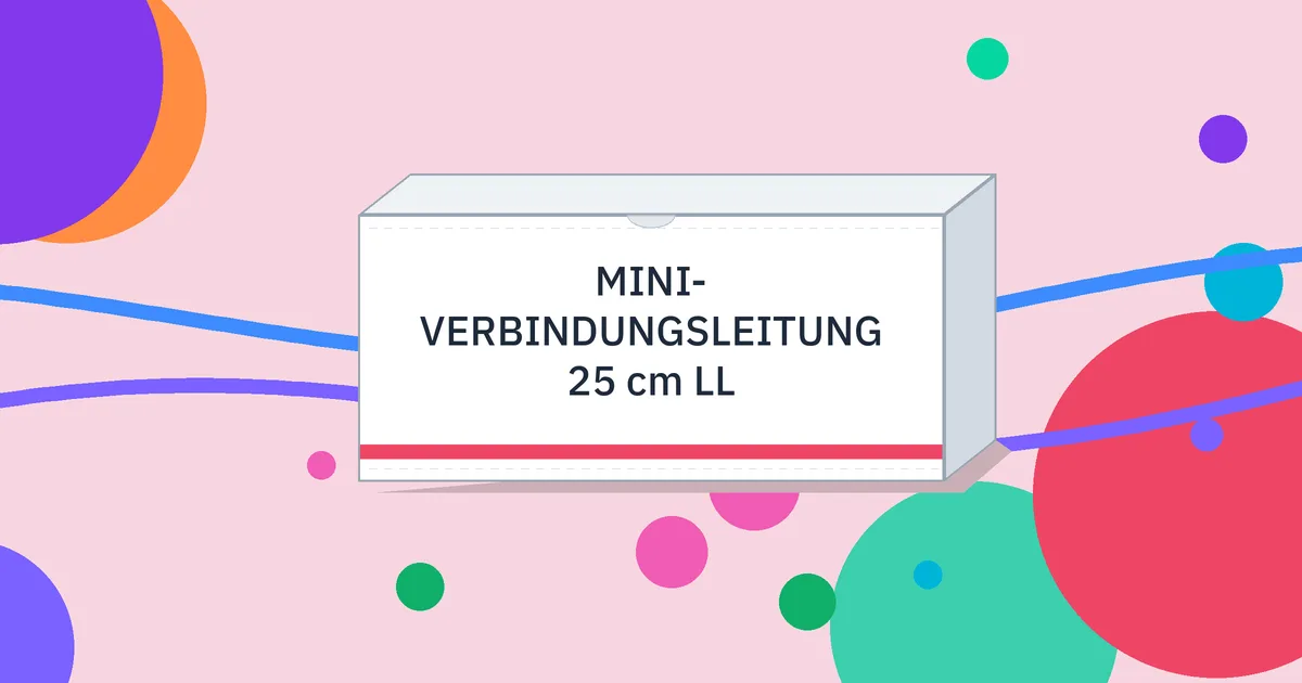 Symbolbild: Packung mit der Aufschrift MINI-VERBINDUNGSLEITUNG 25 cm LL (PZN 17486834) – Verfügbarkeit und Bezug in Apotheken in Frankfurt am Main