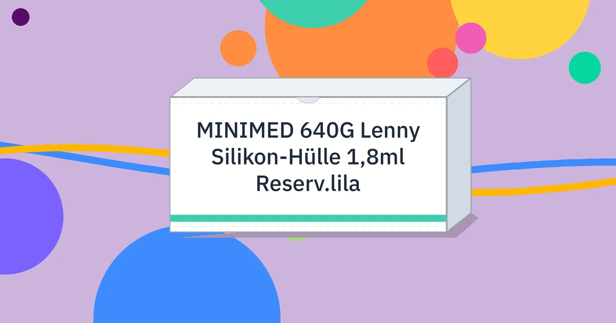 Symbolbild: Packung mit der Aufschrift MINIMED 640G Lenny Silikon-Hülle 1,8ml Reserv.lila (PZN 10987013) – Verfügbarkeit und Bezug in Apotheken in Frankfurt am Main