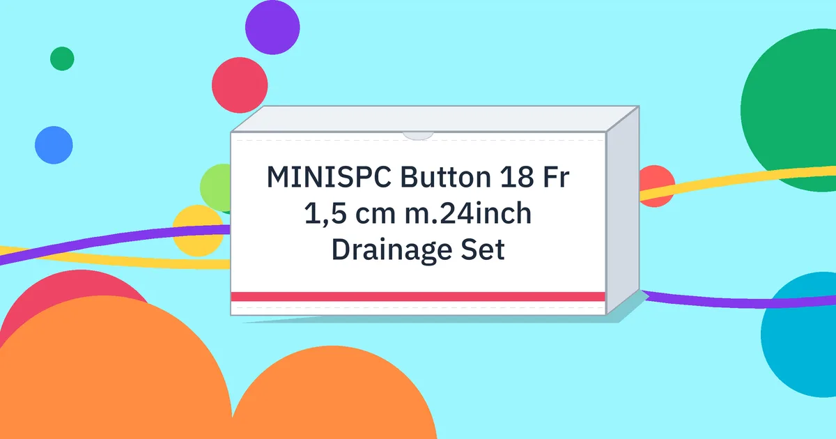 Symbolbild: Packung mit der Aufschrift MINISPC Button 18 Fr 1,5 cm m.24inch Drainage Set (PZN 20822106) – Verfügbarkeit und Bezug in Apotheken in Frankfurt am Main