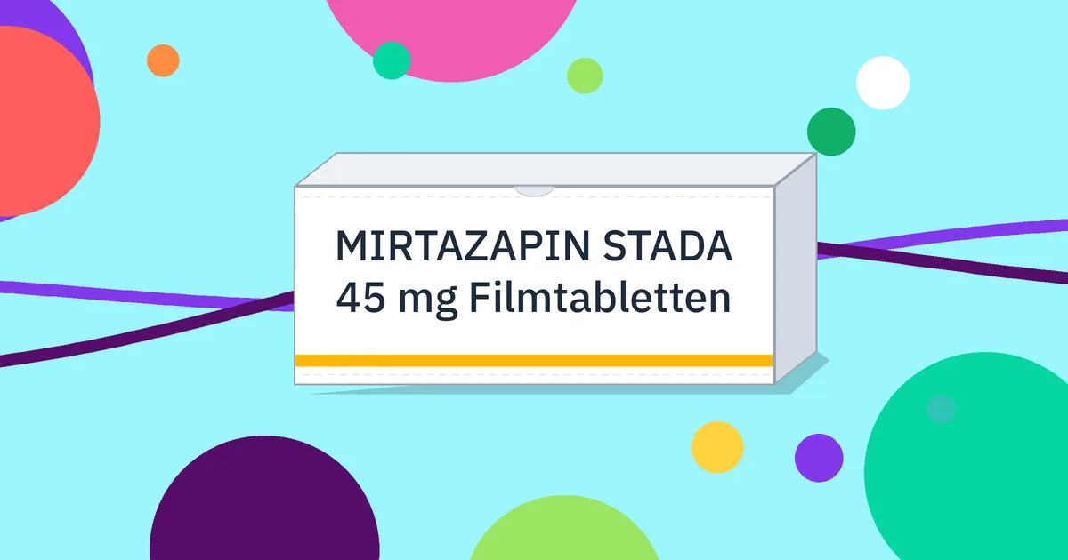 Symbolbild: Packung mit der Aufschrift MIRTAZAPIN STADA 45 mg Filmtabletten (PZN 02269019) – Verfügbarkeit und Bezug in Apotheken in Frankfurt am Main