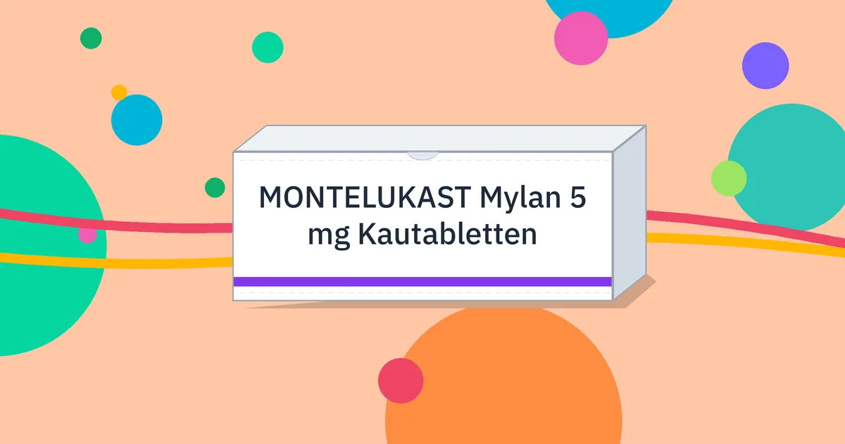 Symbolbild: Packung mit der Aufschrift MONTELUKAST Mylan 5 mg Kautabletten (PZN 01842770) – Verfügbarkeit und Bezug in Apotheken in Frankfurt am Main