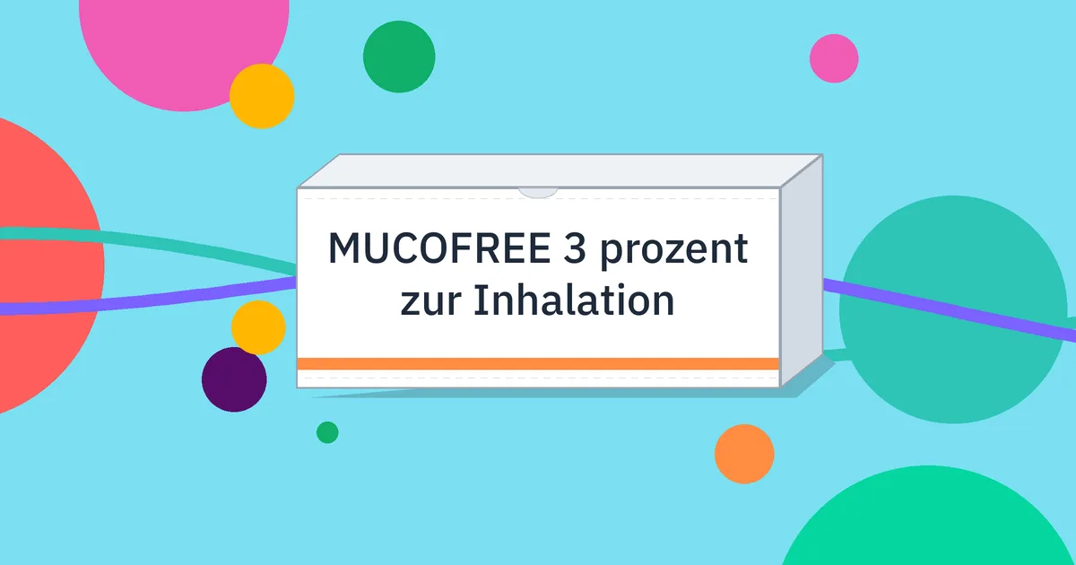 Symbolbild: Packung mit der Aufschrift MUCOFREE 3 prozent zur Inhalation (PZN 17123439) – Verfügbarkeit und Bezug in Apotheken in Frankfurt am Main