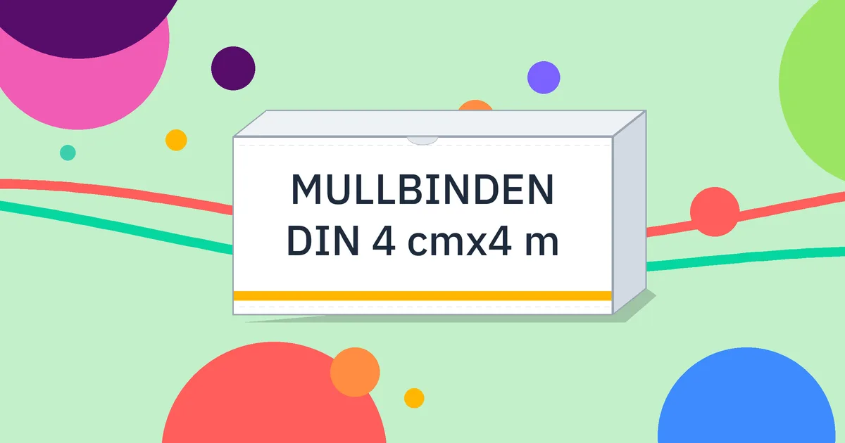 Symbolbild: Packung mit der Aufschrift MULLBINDEN DIN 4 cmx4 m (PZN 03943311) – Verfügbarkeit und Bezug in Apotheken in Frankfurt am Main