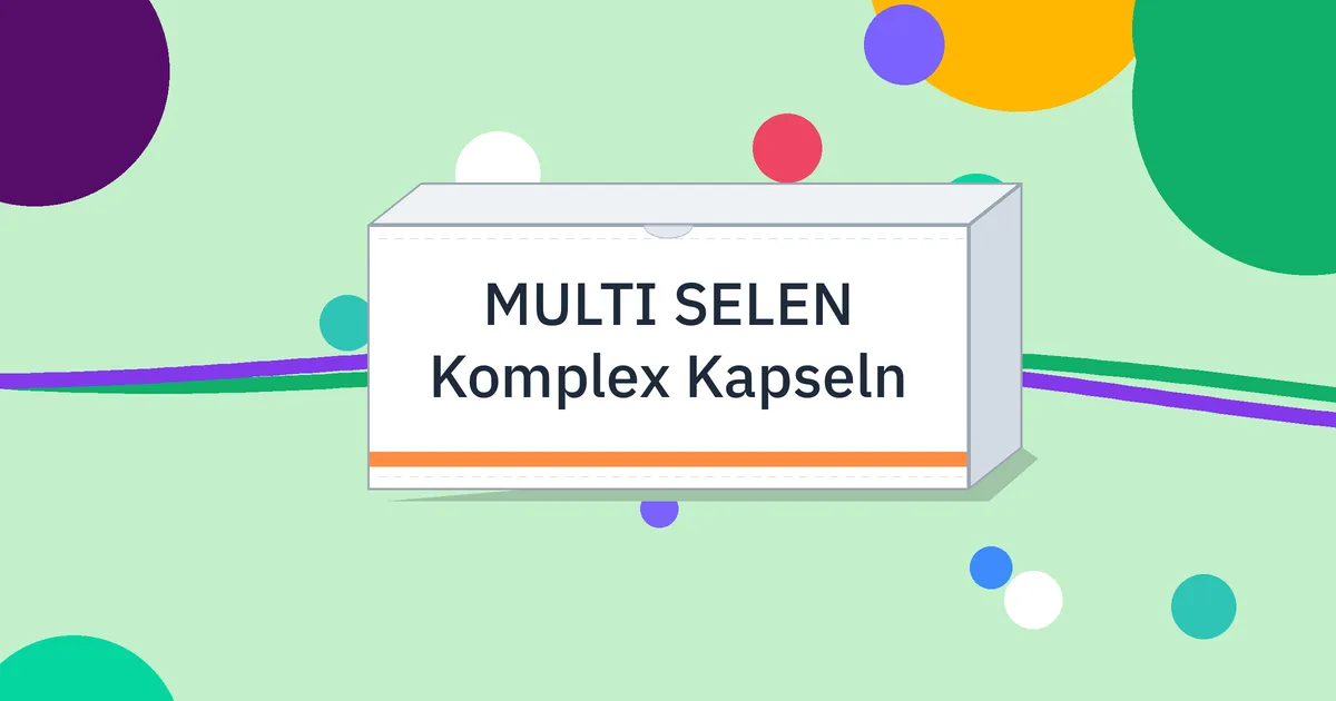 Symbolbild: Packung mit der Aufschrift MULTI SELEN Komplex Kapseln (PZN 12512113) – Verfügbarkeit und Bezug in Apotheken in Frankfurt am Main