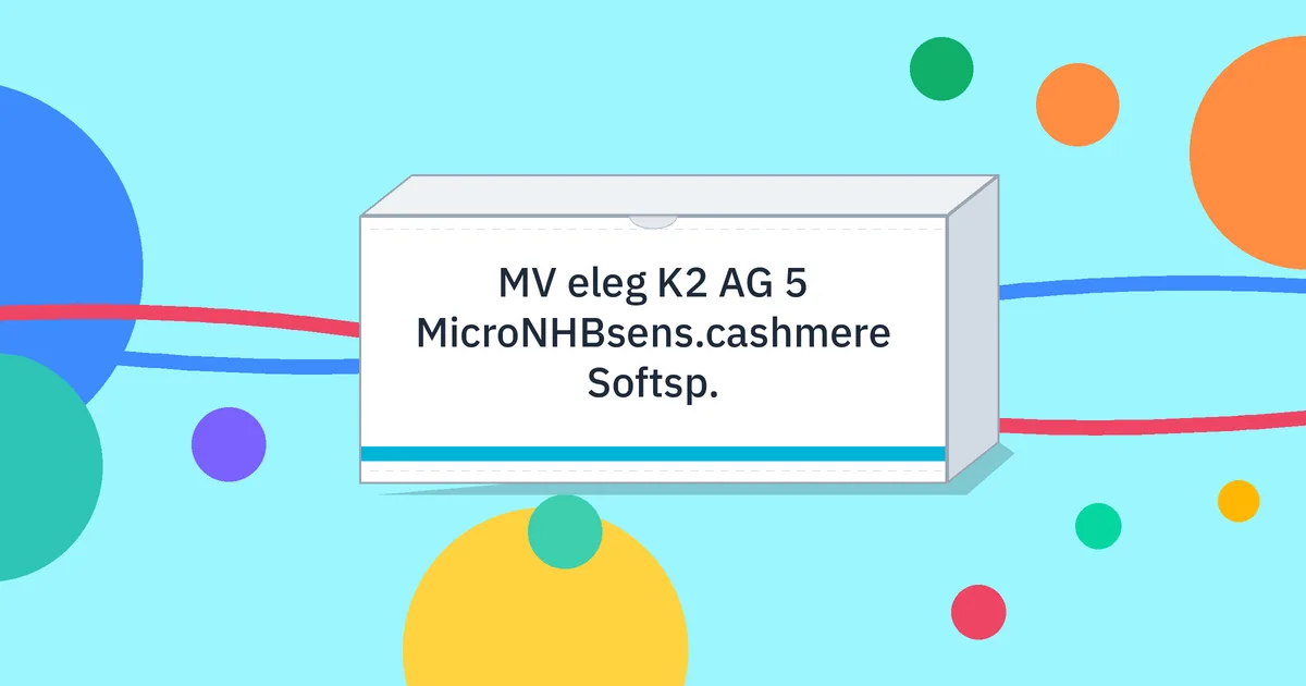 Symbolbild: Packung mit der Aufschrift MV eleg K2 AG 5 MicroNHBsens.cashmere Softsp. (PZN 15723589) – Verfügbarkeit und Bezug in Apotheken in Frankfurt am Main