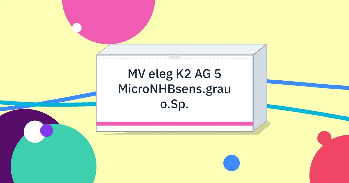 Symbolbild: Packung mit der Aufschrift MV eleg K2 AG 5 MicroNHBsens.grau o.Sp. (PZN 18930165) – Verfügbarkeit und Bezug in Apotheken in Frankfurt am Main