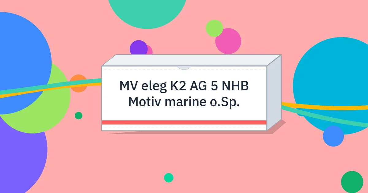 Symbolbild: Packung mit der Aufschrift MV eleg K2 AG 5 NHB Motiv marine o.Sp. (PZN 15722880) – Verfügbarkeit und Bezug in Apotheken in Frankfurt am Main