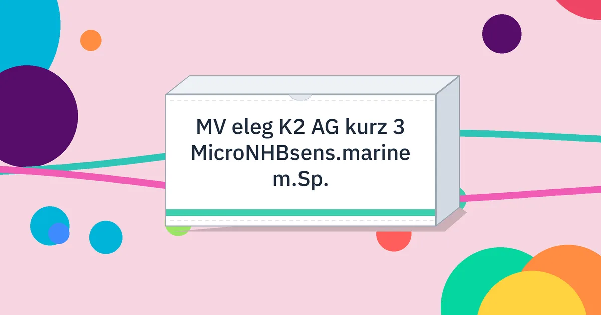 Symbolbild: Packung mit der Aufschrift MV eleg K2 AG kurz 3 MicroNHBsens.marine m.Sp. (PZN 15710440) – Verfügbarkeit und Bezug in Apotheken in Frankfurt am Main