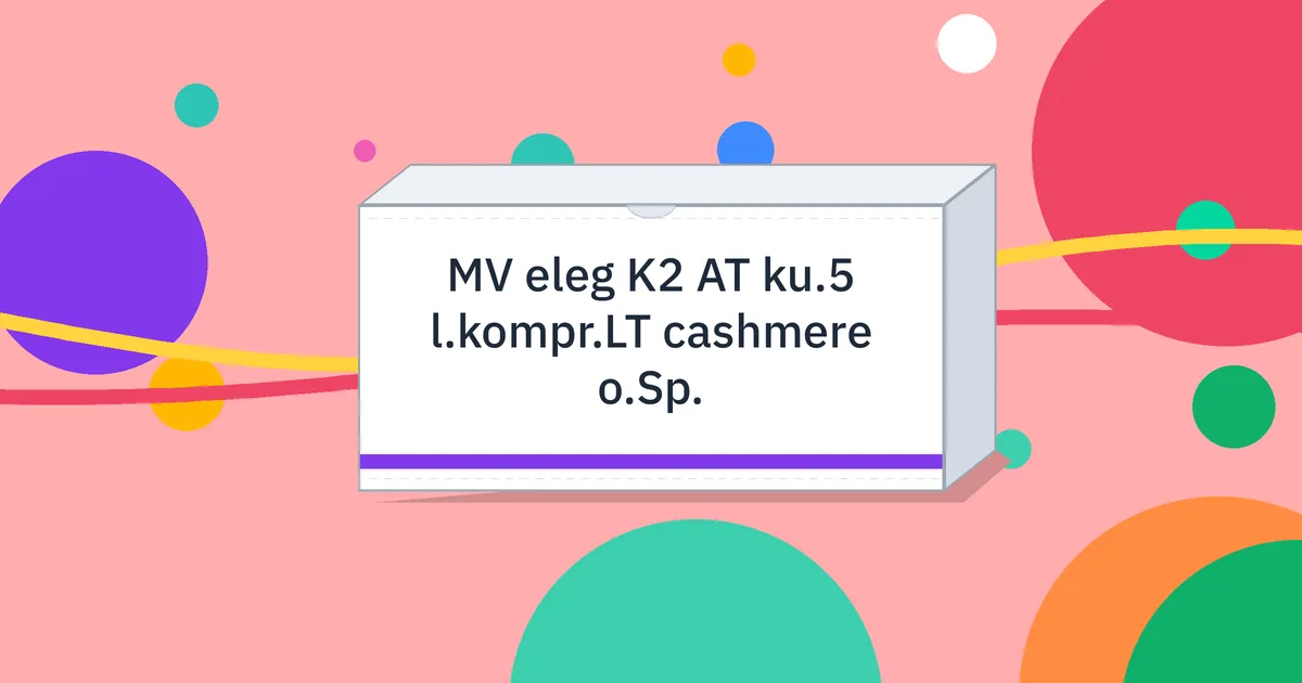 Symbolbild: Packung mit der Aufschrift MV eleg K2 AT ku.5 l.kompr.LT cashmere o.Sp. (PZN 14663069) – Verfügbarkeit und Bezug in Apotheken in Frankfurt am Main