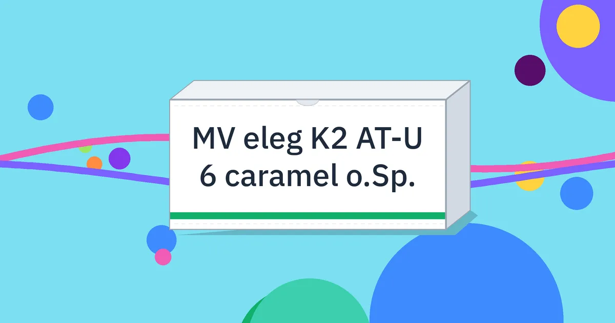 Symbolbild: Packung mit der Aufschrift MV eleg K2 AT-U 6 caramel o.Sp. (PZN 00530181) – Verfügbarkeit und Bezug in Apotheken in Frankfurt am Main