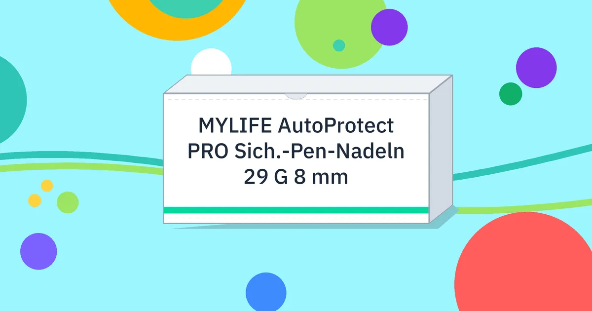Symbolbild: Packung mit der Aufschrift MYLIFE AutoProtect PRO Sich.-Pen-Nadeln 29 G 8 mm (PZN 19248665) – Verfügbarkeit und Bezug in Apotheken in Frankfurt am Main