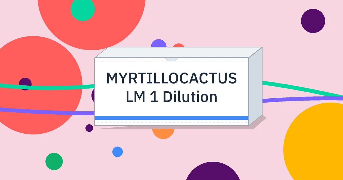 Symbolbild: Packung mit der Aufschrift MYRTILLOCACTUS LM 1 Dilution (PZN 13612897) – Verfügbarkeit und Bezug in Apotheken in Frankfurt am Main