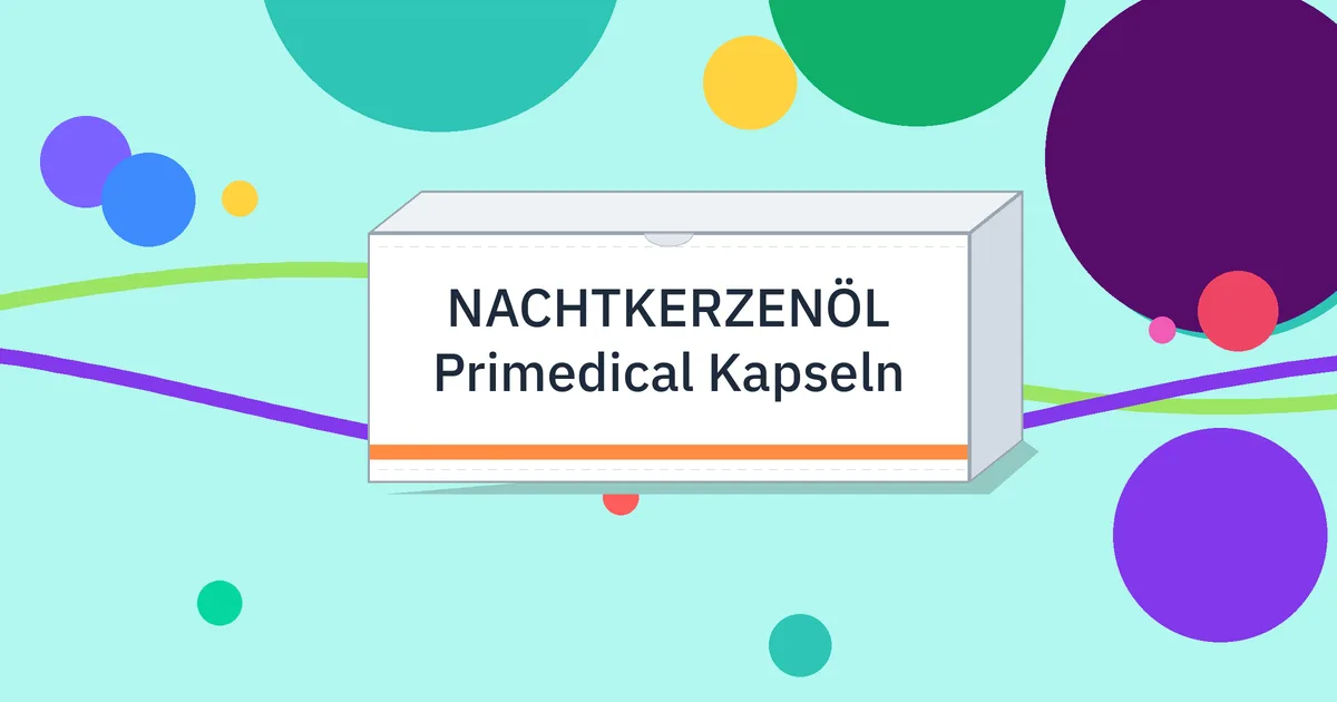 Symbolbild: Packung mit der Aufschrift NACHTKERZENÖL Primedical Kapseln (PZN 18797878) – Verfügbarkeit und Bezug in Apotheken in Frankfurt am Main