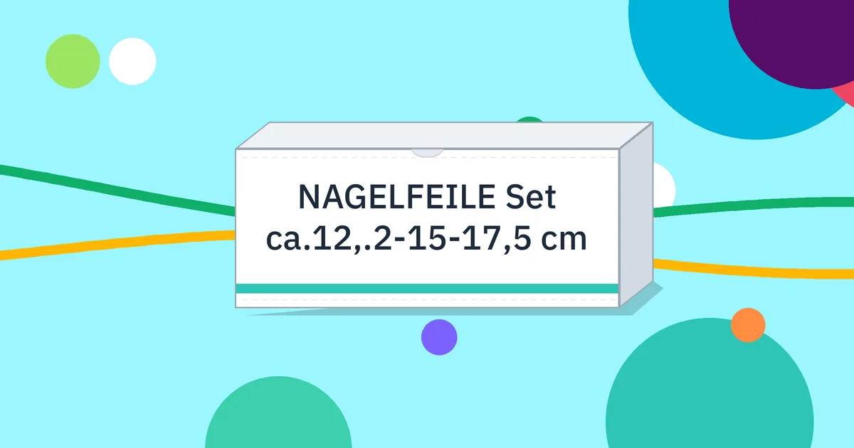Symbolbild: Packung mit der Aufschrift NAGELFEILE Set ca.12,.2-15-17,5 cm (PZN 20421324) – Verfügbarkeit und Bezug in Apotheken in Frankfurt am Main