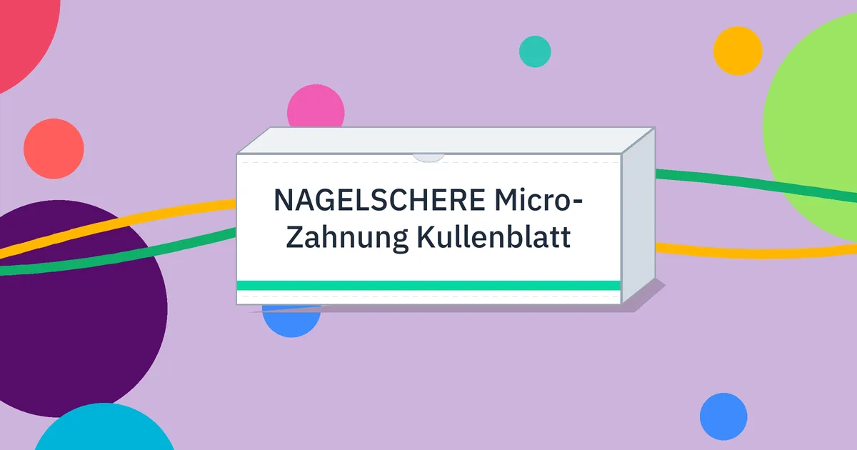 Symbolbild: Packung mit der Aufschrift NAGELSCHERE Micro-Zahnung Kullenblatt (PZN 12364836) – Verfügbarkeit und Bezug in Apotheken in Frankfurt am Main