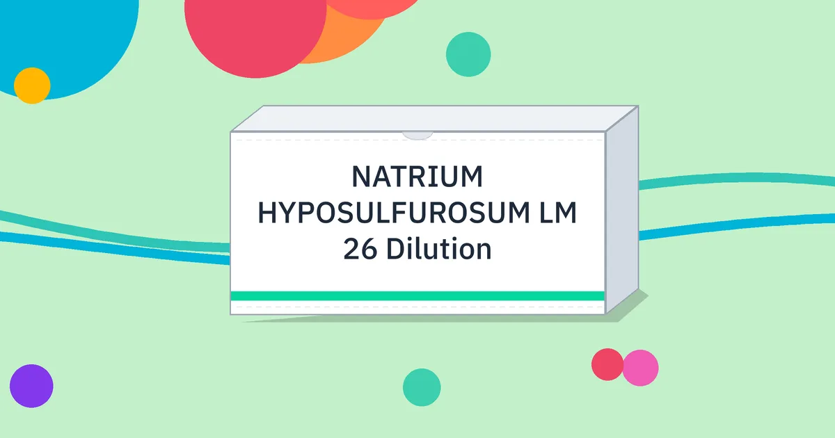 Symbolbild: Packung mit der Aufschrift NATRIUM HYPOSULFUROSUM LM 26 Dilution (PZN 12964068) – Verfügbarkeit und Bezug in Apotheken in Frankfurt am Main