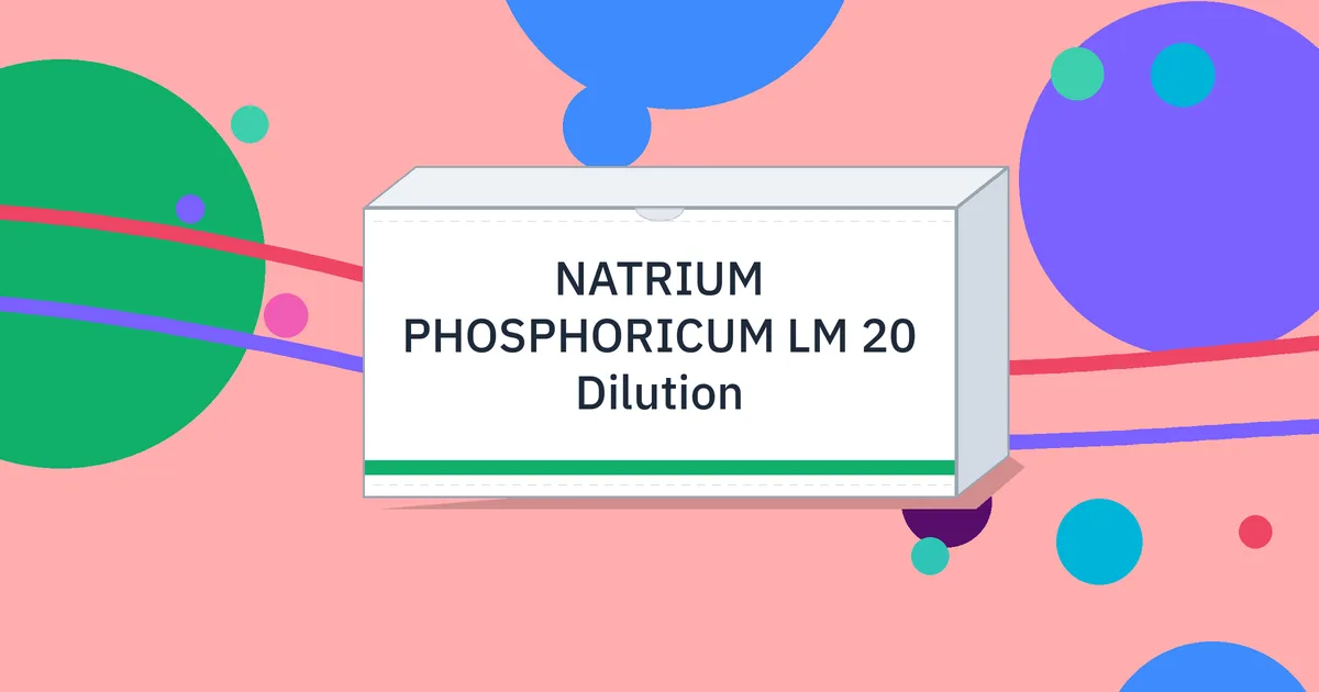 Symbolbild: Packung mit der Aufschrift NATRIUM PHOSPHORICUM LM 20 Dilution (PZN 12966185) – Verfügbarkeit und Bezug in Apotheken in Frankfurt am Main