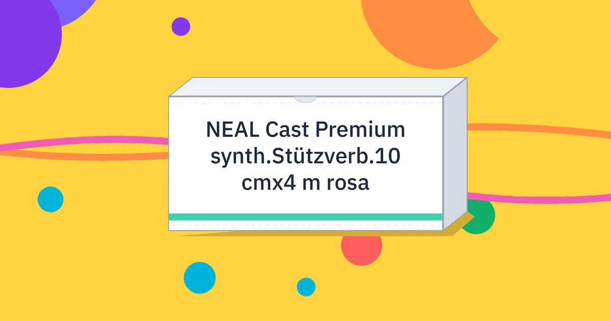 Symbolbild: Packung mit der Aufschrift NEAL Cast Premium synth.Stützverb.10 cmx4 m rosa (PZN 17302018) – Verfügbarkeit und Bezug in Apotheken in Frankfurt am Main
