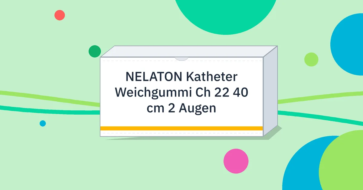 Symbolbild: Packung mit der Aufschrift NELATON Katheter Weichgummi Ch 22 40 cm 2 Augen (PZN 10085687) – Verfügbarkeit und Bezug in Apotheken in Frankfurt am Main
