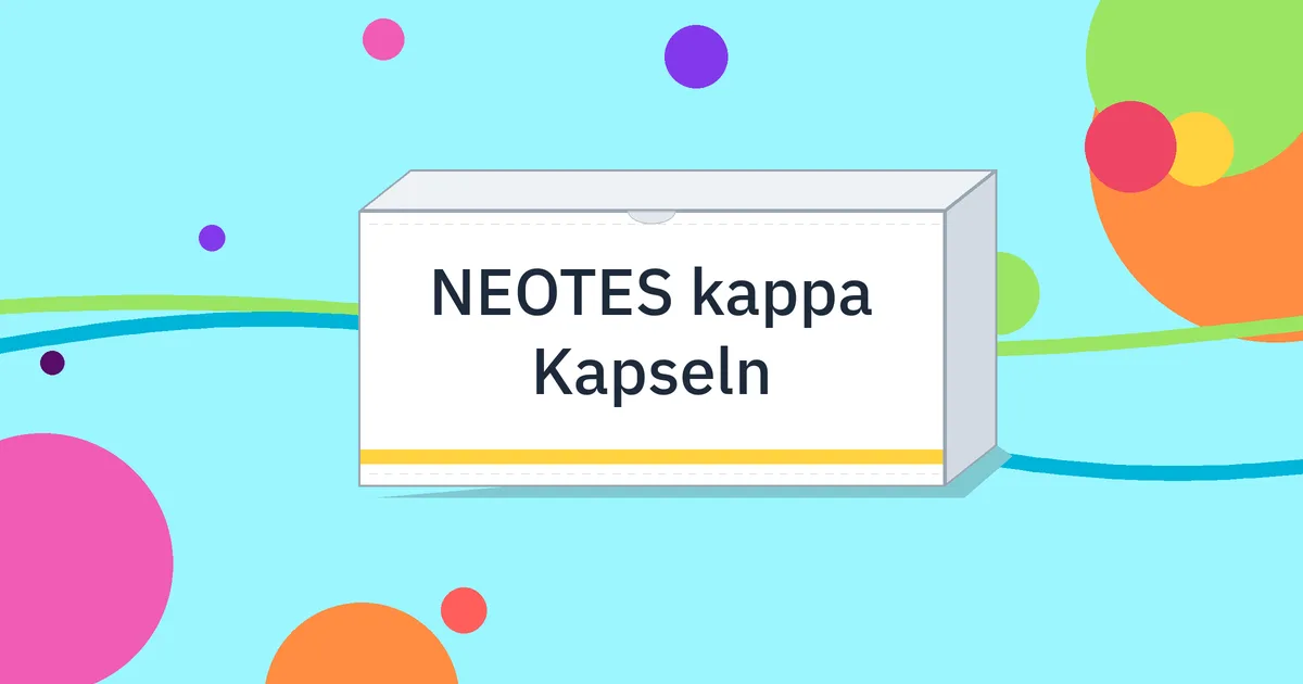 Symbolbild: Packung mit der Aufschrift NEOTES kappa Kapseln (PZN 18408552) – Verfügbarkeit und Bezug in Apotheken in Frankfurt am Main