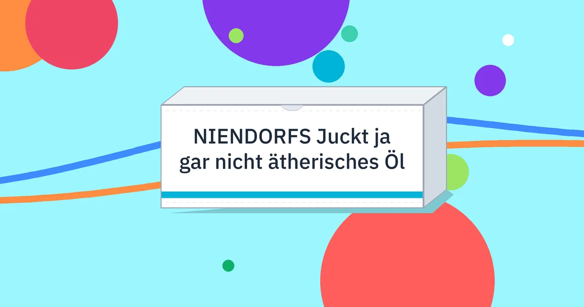 Symbolbild: Packung mit der Aufschrift NIENDORFS Juckt ja gar nicht ätherisches Öl (PZN 15591969) – Verfügbarkeit und Bezug in Apotheken in Frankfurt am Main